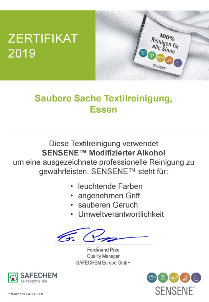 Textilreinigung Essen Saubere Sache in Rüttenscheid